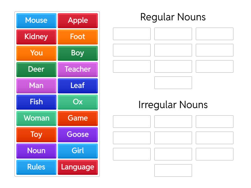 REGULAR vs irregular - Group sort