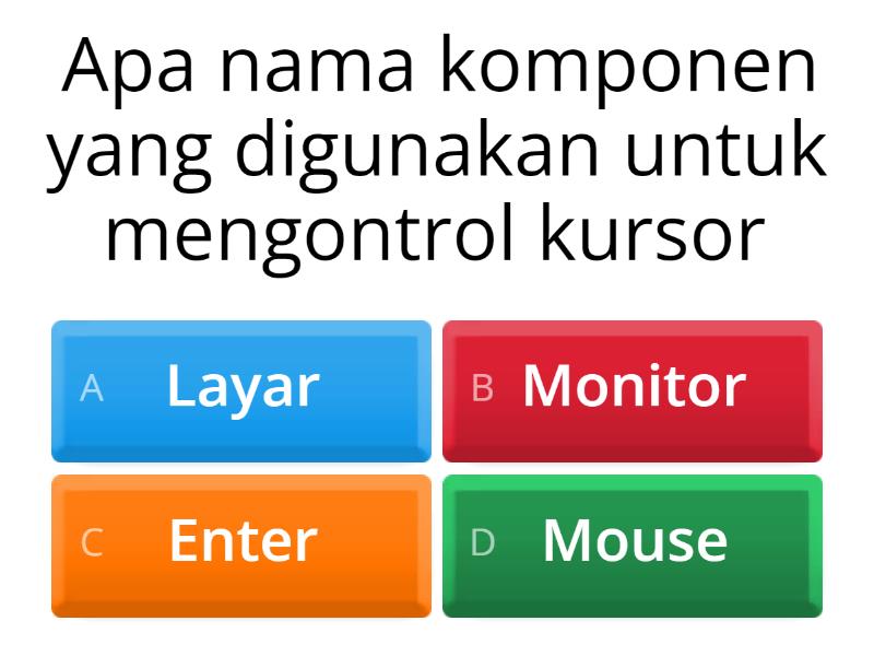 Komponen sistem Komputer - Quiz