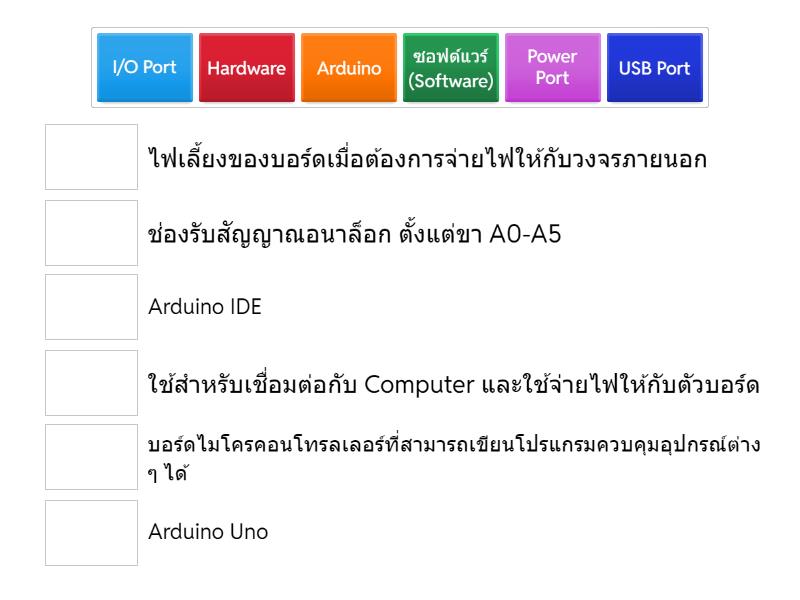 ส่วนประกอบและการทำงานของ Arduino - Match up
