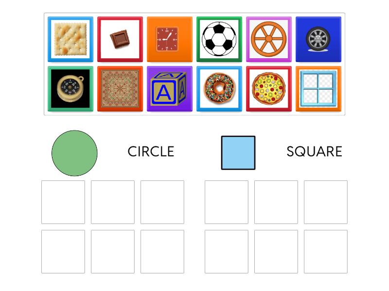 Circle and Square Sorting Kindergarten - Group sort