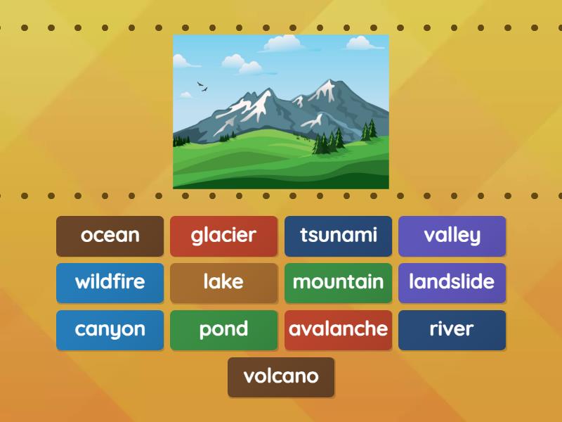 LANDFORMS AND BODIES OF WATER MATCH - Find the match