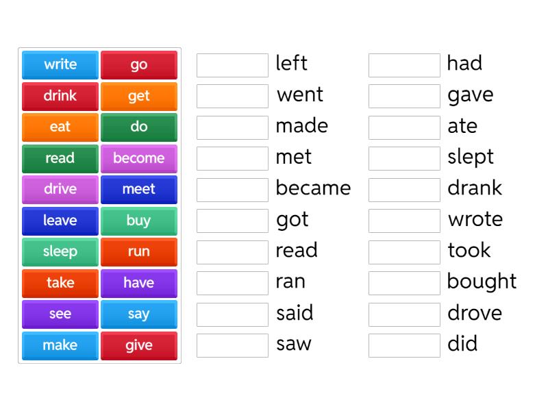 Irregular verbs - Match up
