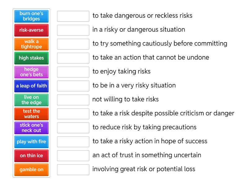 risks_vocab - Match up