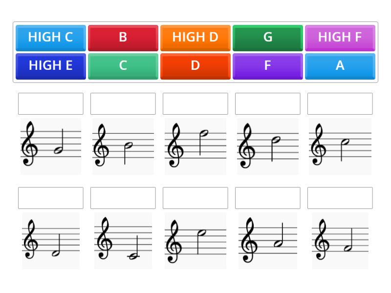 Treble clef notes - Match up
