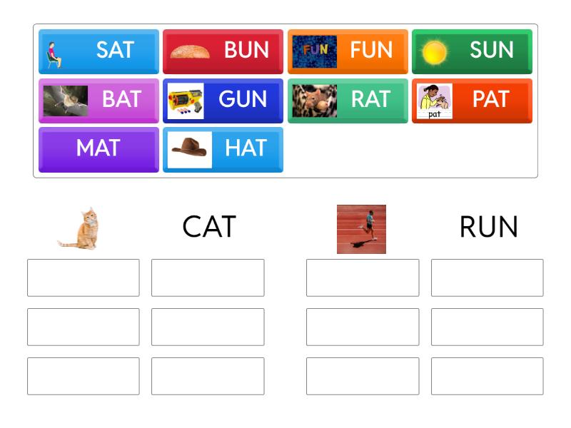 Rhyming Words - Group sort