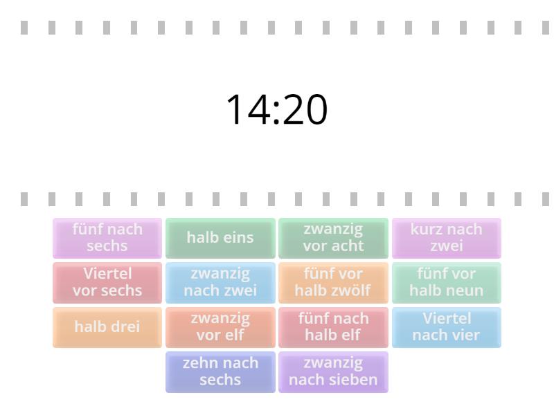 Quiz Uhrzeit - Find the match