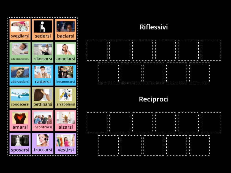 Verbi riflessivi e reciproci - Group sort