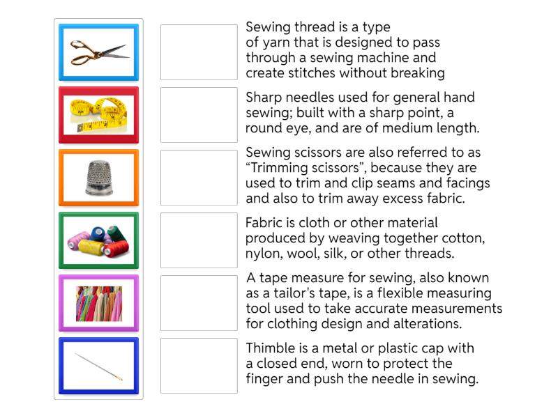basic sewing tools - Match up