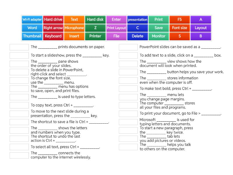 Computer Science Grade 3 - Match up