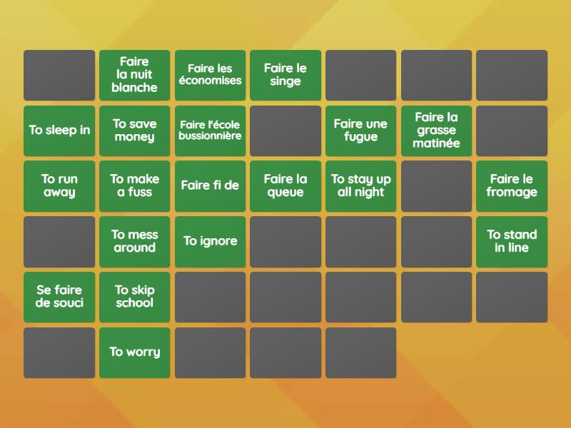 Faire Expressions French IV - Matching pairs