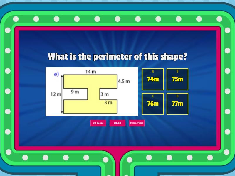 Area, Perimeter, Surface Area - Gameshow quiz