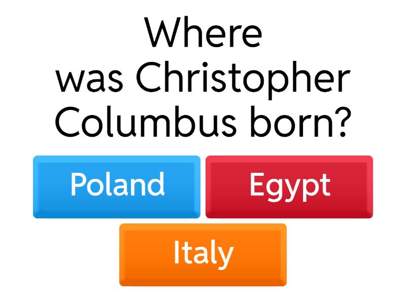 Christopher Columbus game - Quiz