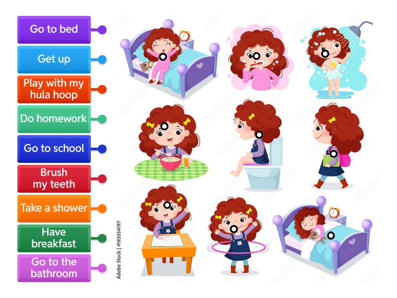 Daily Routine - Labelled diagram
