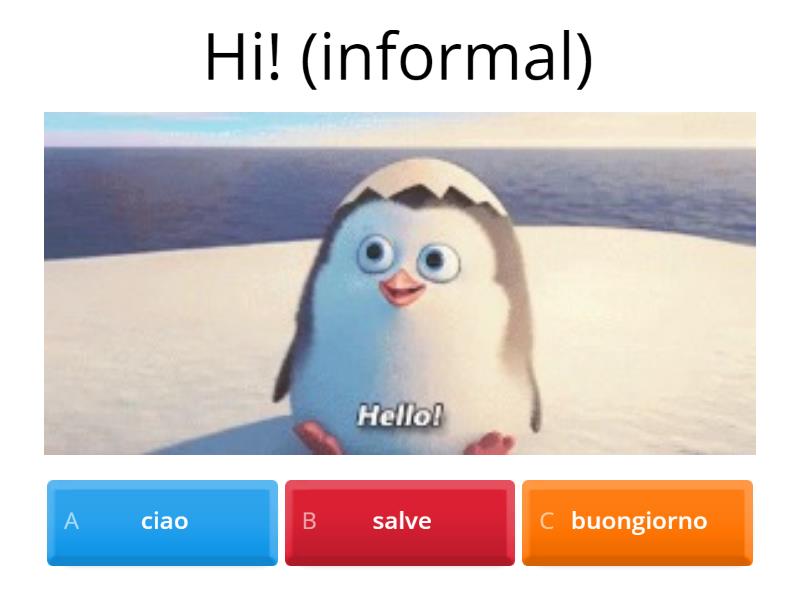 Greetings in Italian - Quiz