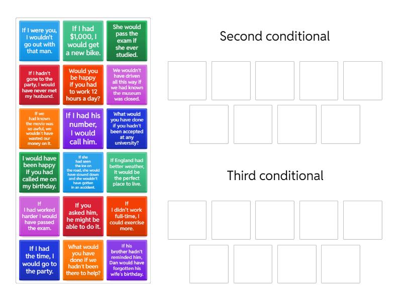 5a hw Second or third conditional? - Group sort