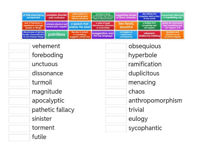 Macbeth Act 2 Vocabulary - Match up