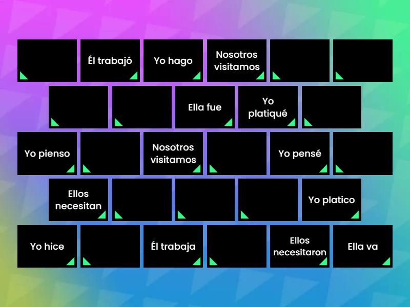 Present & Simple Past Verbs. Match up the present verbs with their past ...