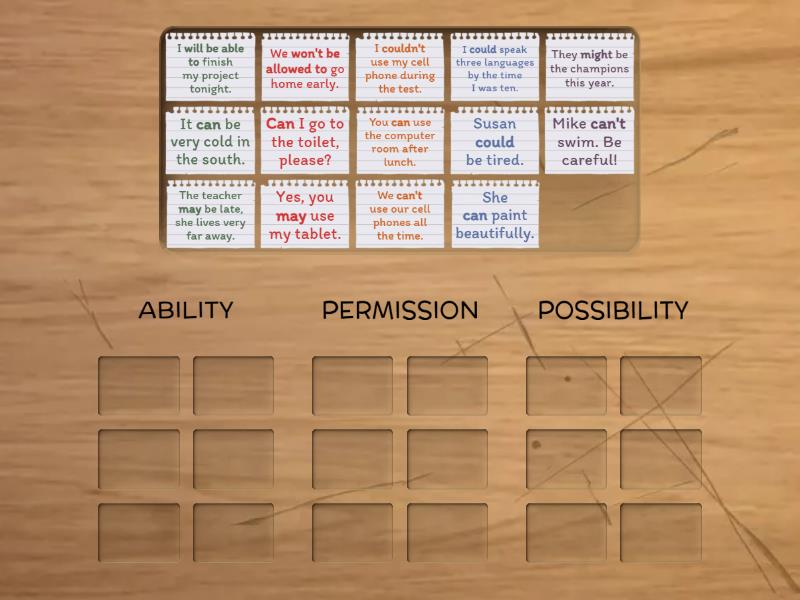 Modals 1 - Group sort