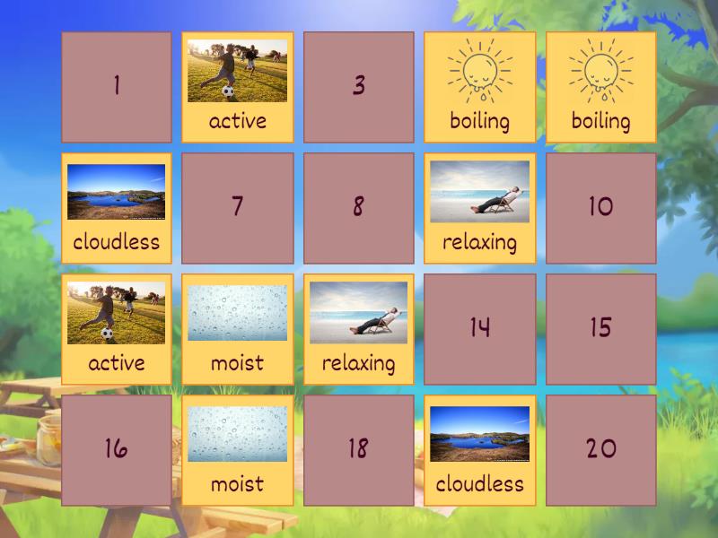 Summer adjectives - Matching pairs