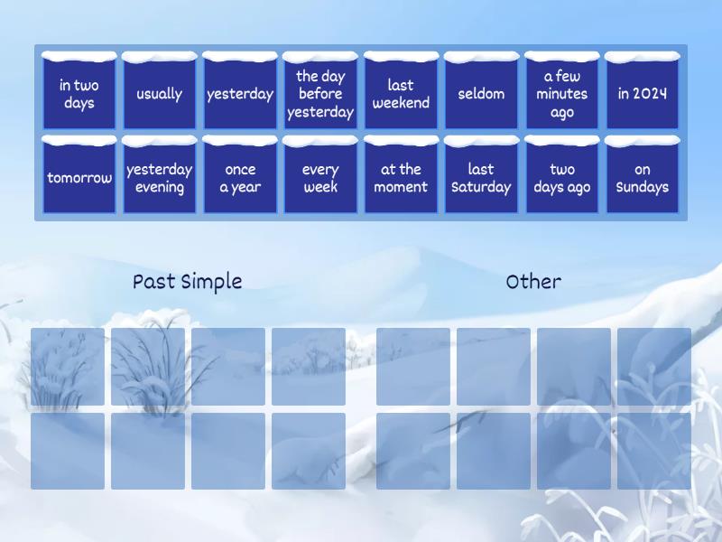 Past Simple Time Expressions - Group sort