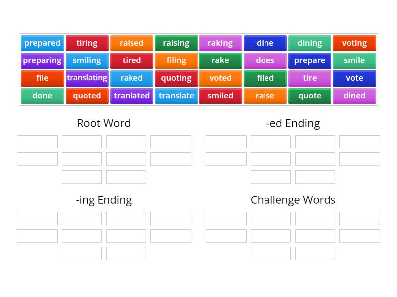 Unit 2, Spelling List #2 - Group sort