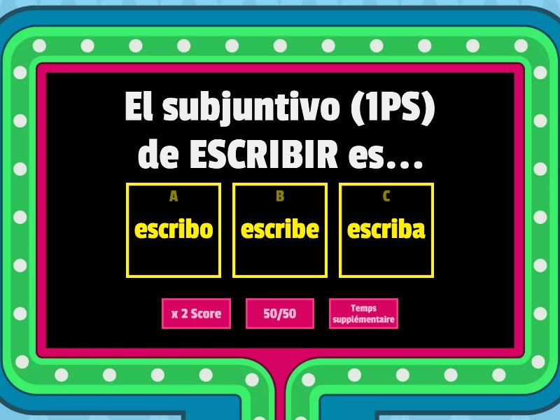 EL SUBJUNTIVO - regulares - Concurso de preguntas