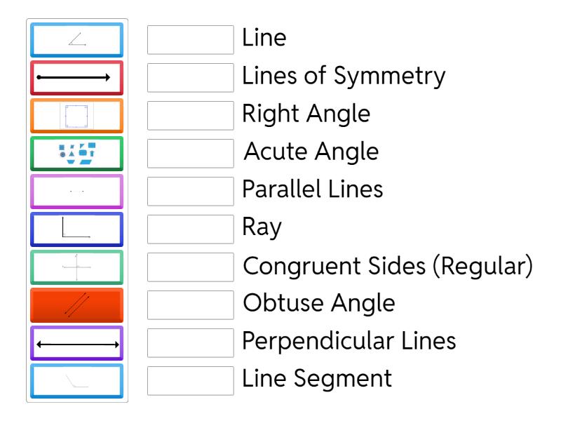 Lines and Angles - Match up