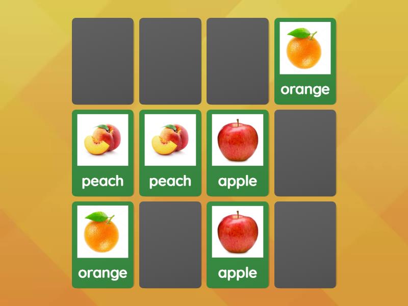 The Fruits - Memory Game - Matching pairs