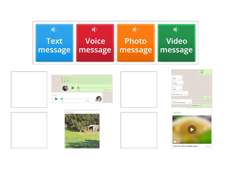 Different types of WhatsApp messages - Match up