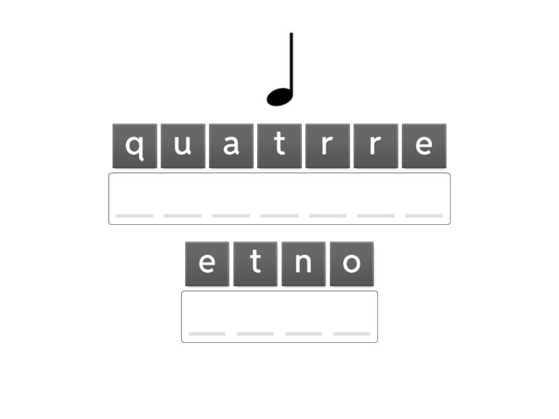 Note Value Names - level 1 - Anagram