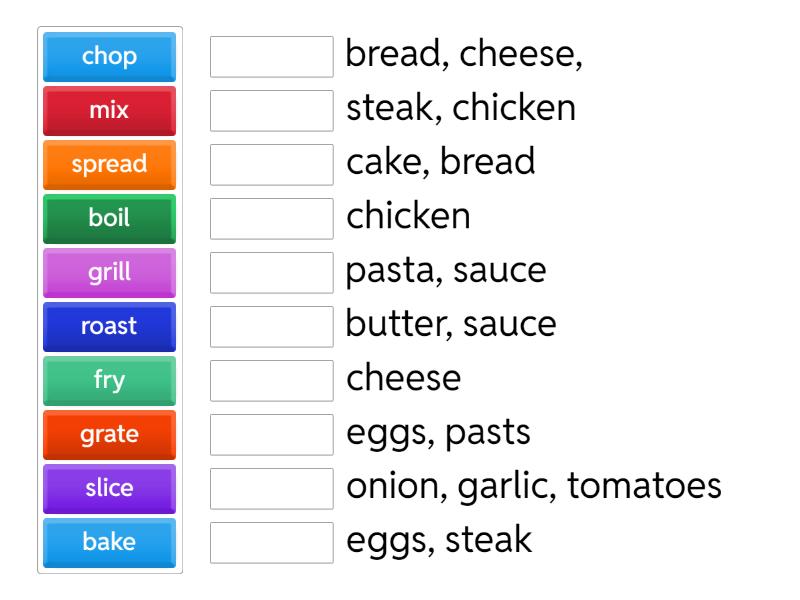 food verbs - Match up