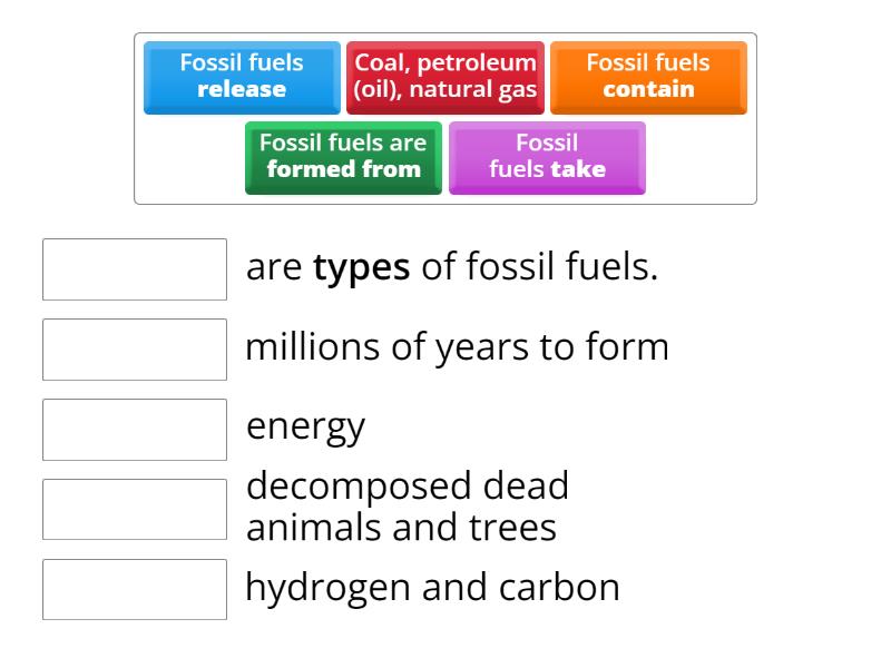 Fossil Fuels 2 - Match up