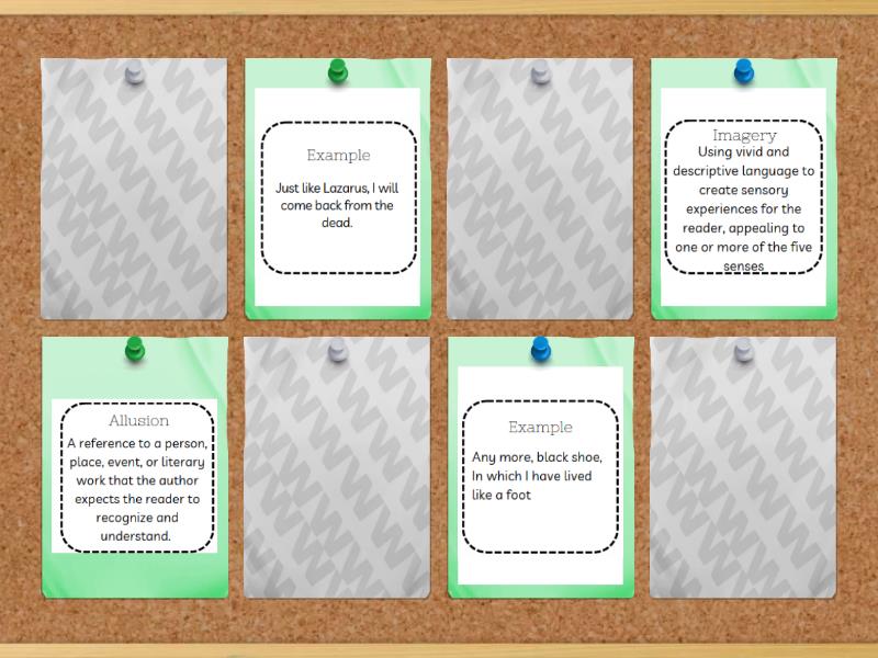 Review of Literary Devices - Matching pairs