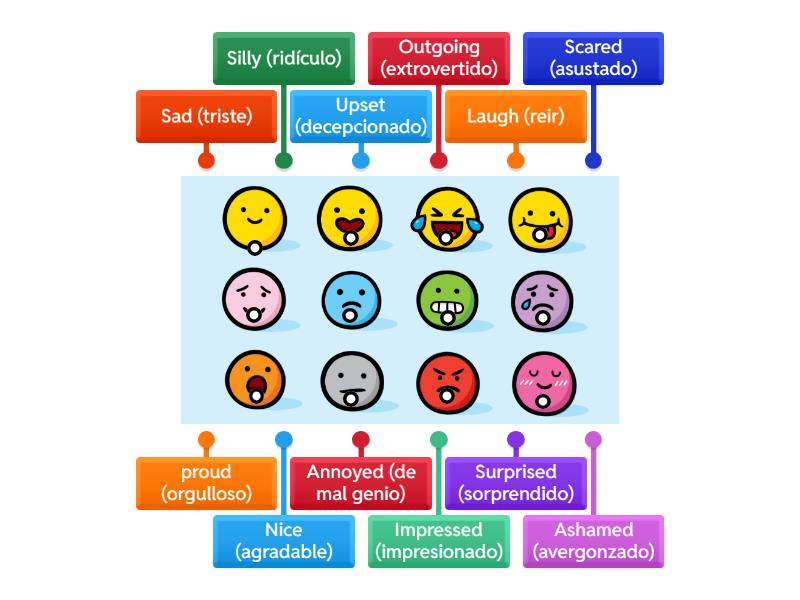 Feelings and emotions. - Labelled diagram
