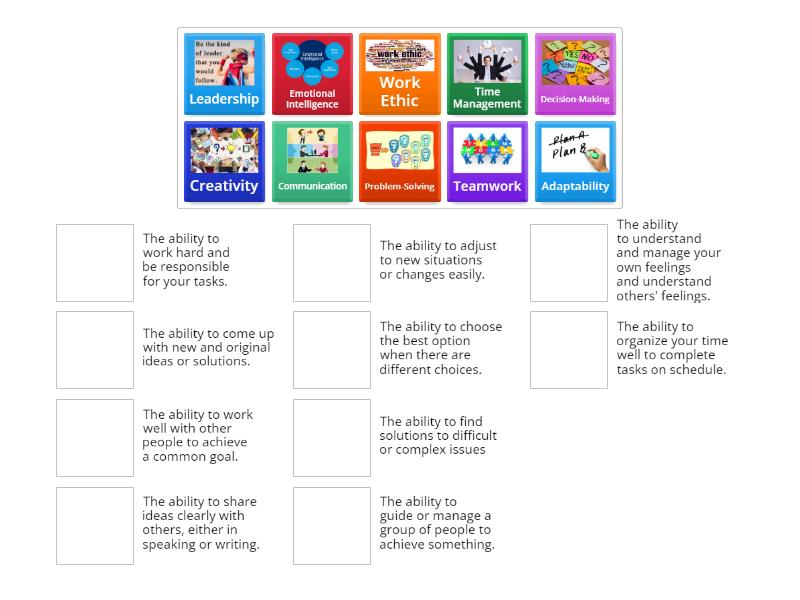 Soft skills definitions - Match up Soft skills definitions - Match up