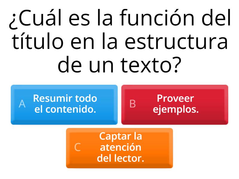 estructura de texto - Quiz