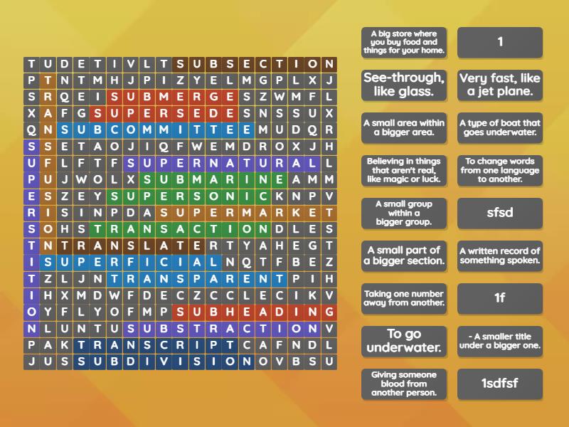Spelling 2: - Wordsearch