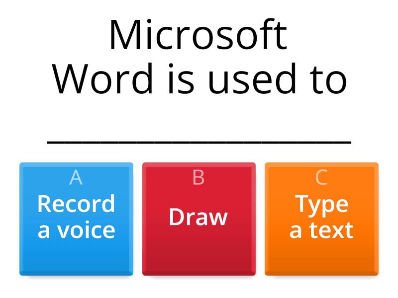 MS WORD Grade 3 - Quiz