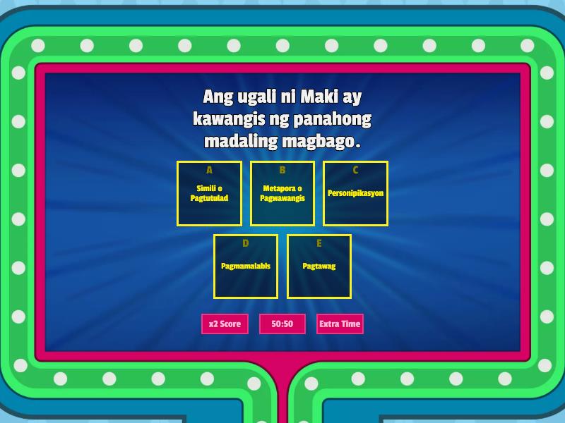 Pagsasanay -- Uri ng Tayutay - Gameshow quiz