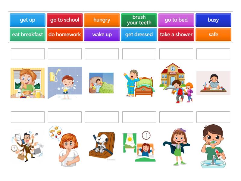 daily routines - Match up