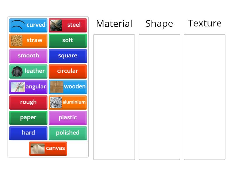 MATERIALS, SHAPES AND TEXTURES - Group sort