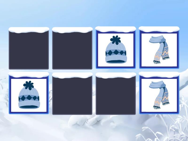 Winter memory game Level 1 - Matching pairs