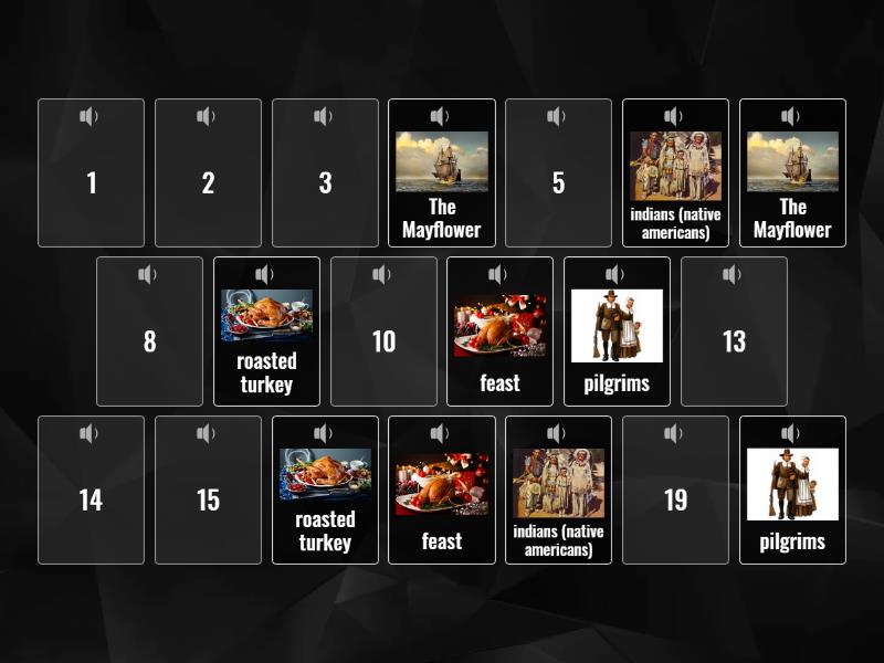 Thanksgiving day -- - Matching pairs