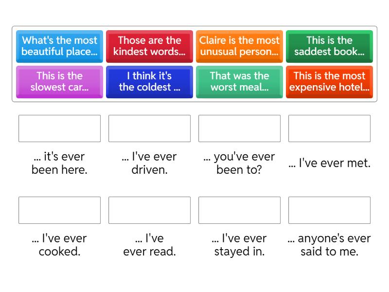 Present Perfect + Superlative (B1) - Match up