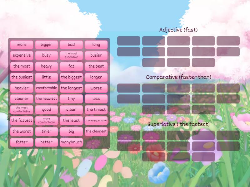 Comparative & superlative - Group sort