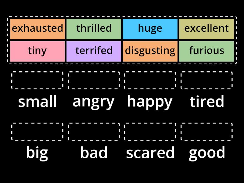 Unit 9B. Strong and weak adjectives - Match up