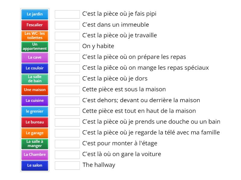 La Maison (Expliquer en Français) - Match up