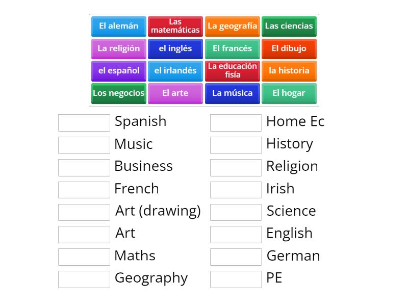Las asignaturas - Match up