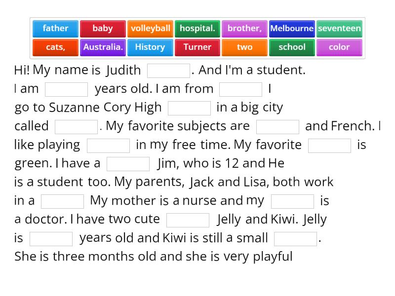 (Fill in) Self Introduction - Complete the sentence