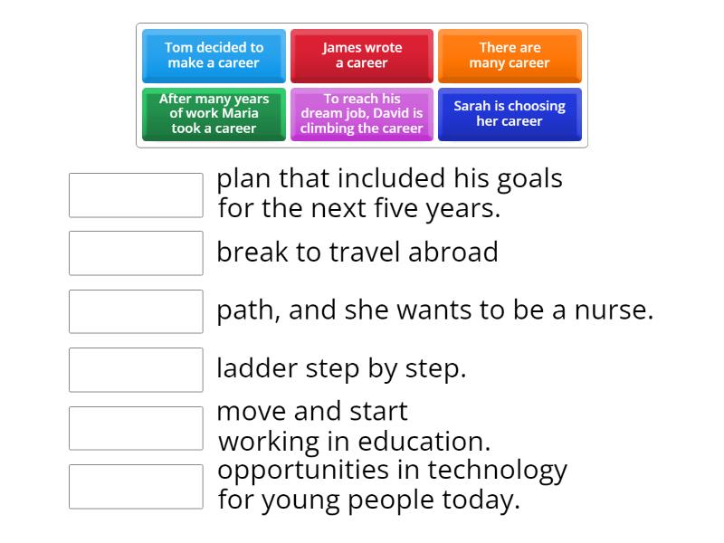 Career vocabulary - Match up